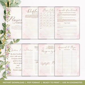 Prayer Journal Digital Bible Study Planner Faith Reflection Planner ...