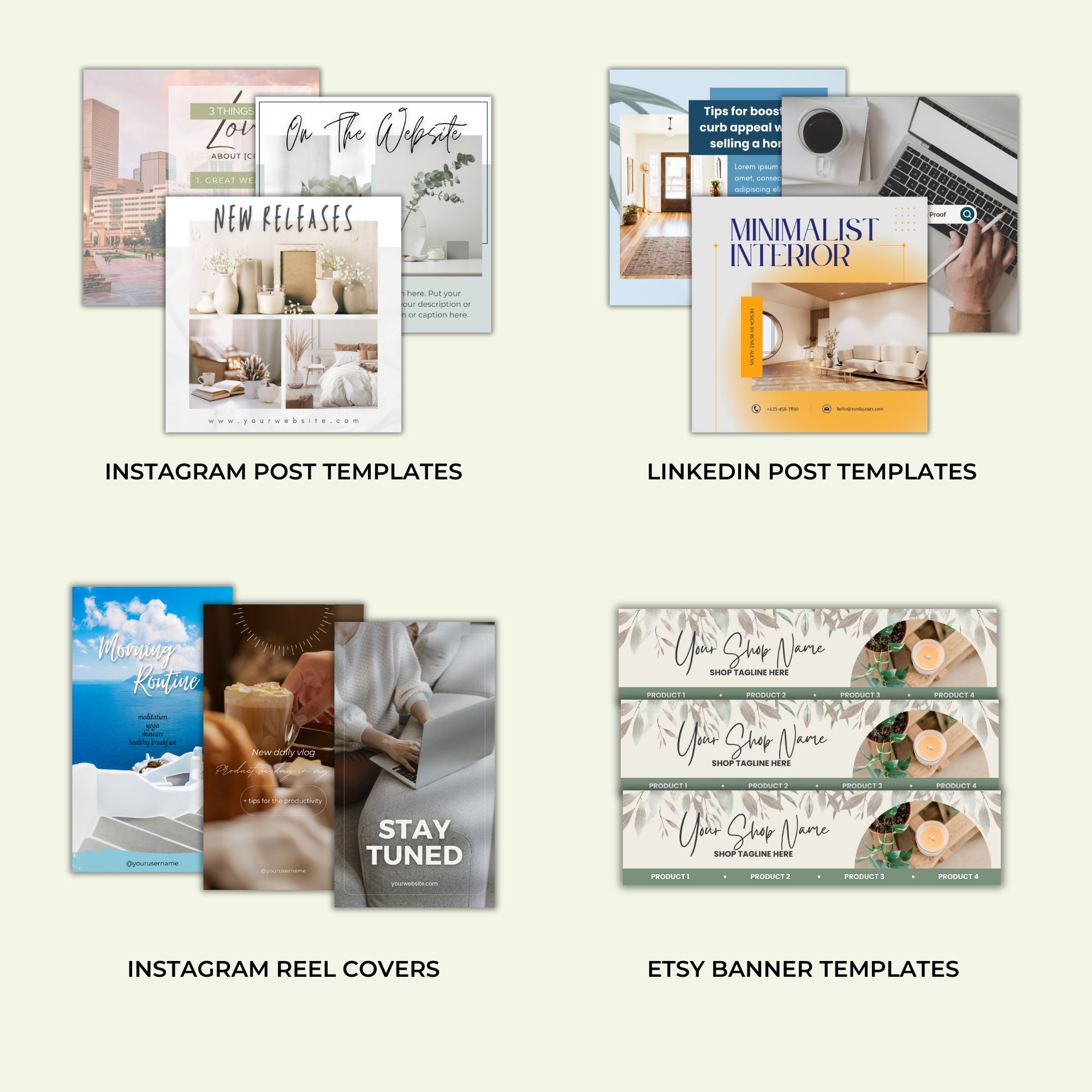 Whole Shop Mega Bundle Canva Template Social Media Kit Template ...