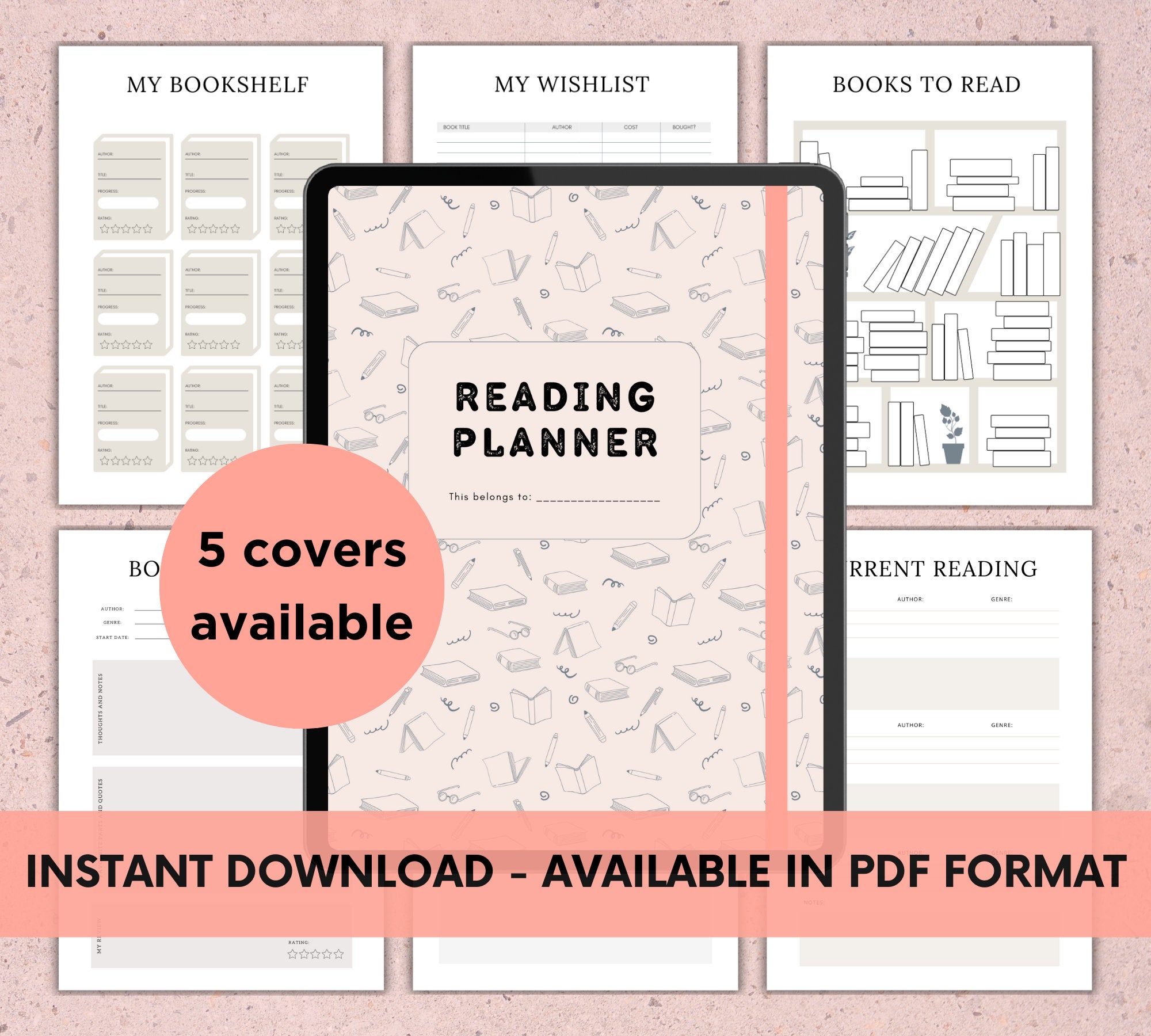 Digital Book Journal Printable Digital Reading Journal Goodnotes ...