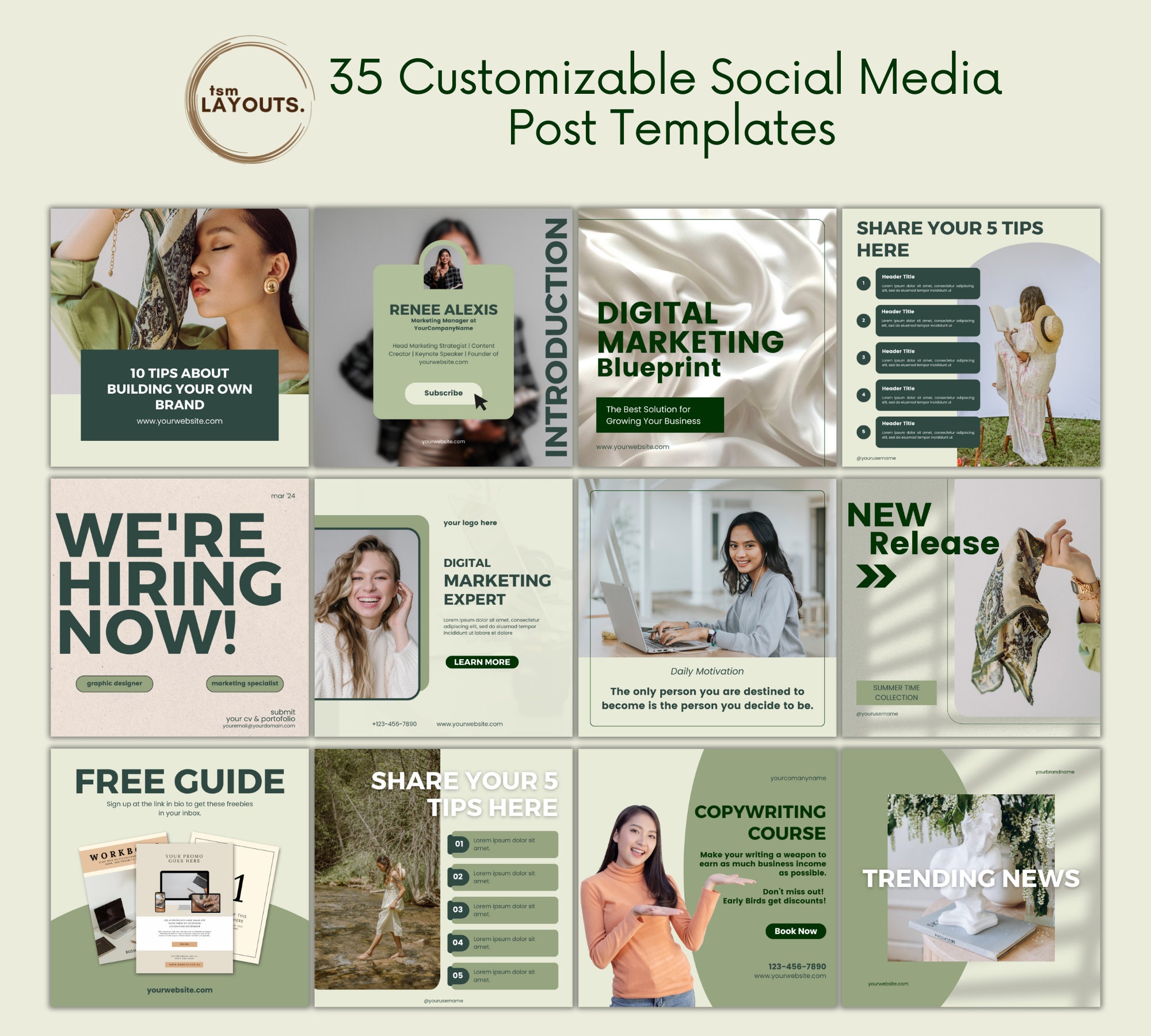 Social Media Post Templates Editable in Canva Instagram Post Templates ...