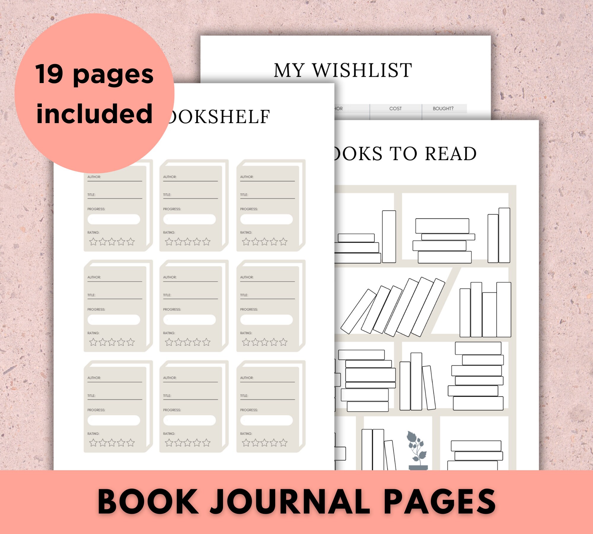Digital Book Journal Printable Digital Reading Journal Goodnotes ...