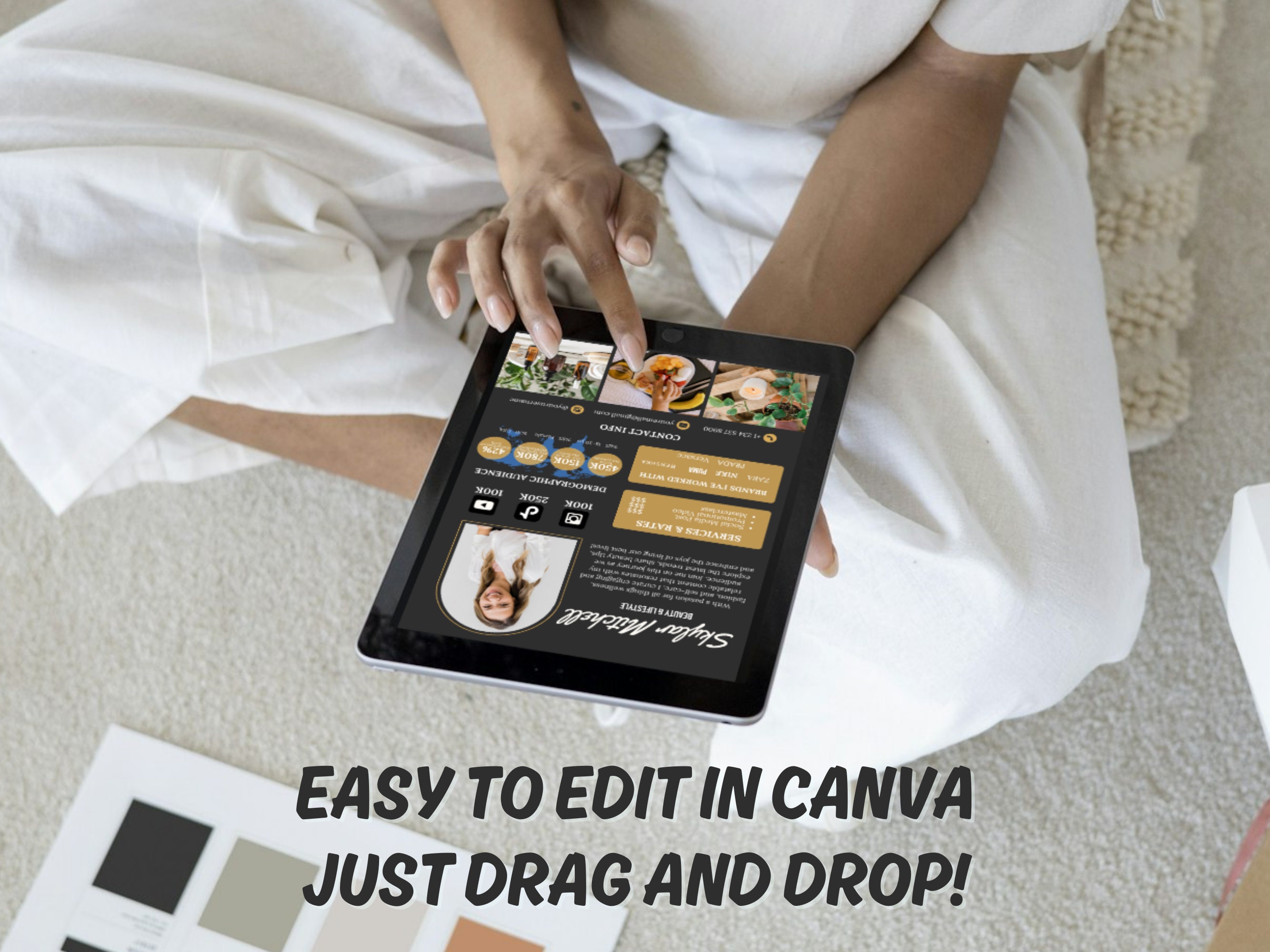 Influencer Media Kit Canva Rate Sheet Template Blogger Press Social ...