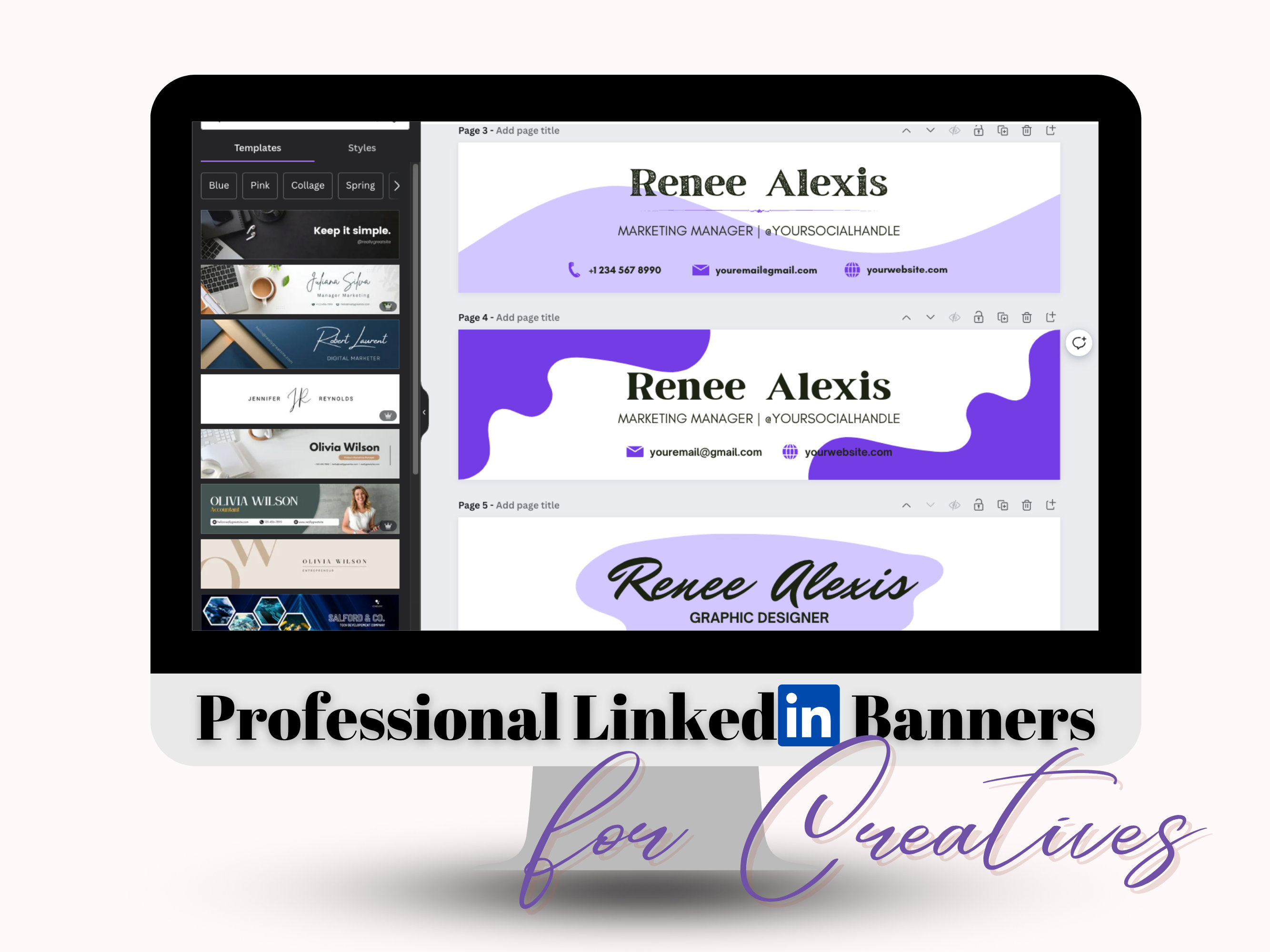 Linkedin Banner Canva Editable Template for Marketing Manager ...