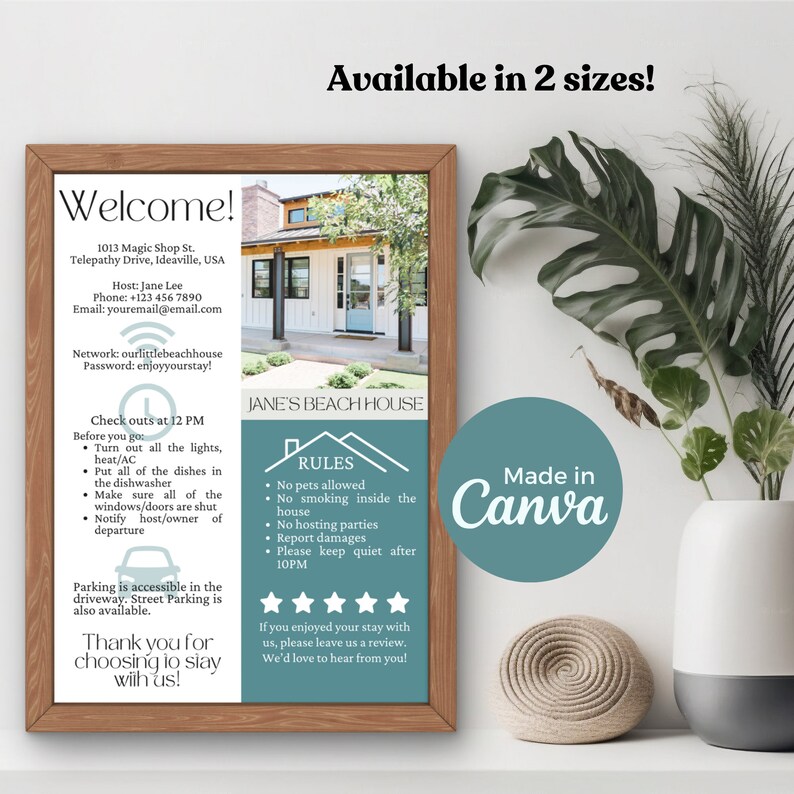 Airbnb Welcome Sign Template Printable VRBO Template Vacation Rental ...