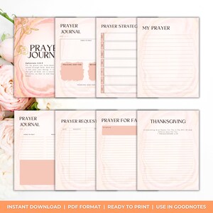 Prayer Journal Digital Bible Study Planner Faith Reflection Planner ...