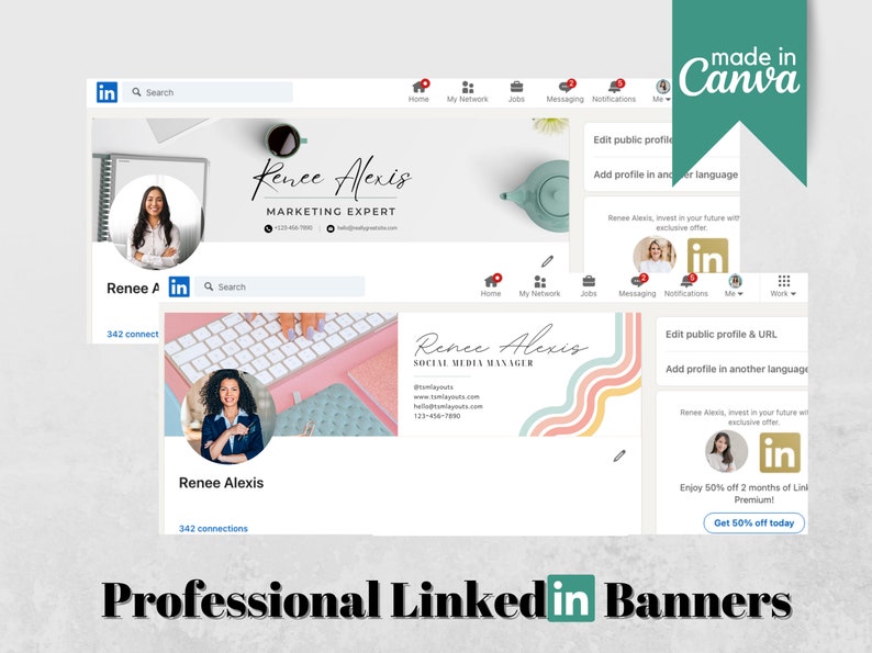 Linkedin Banner for Social Media Manager Canva Editable Template for ...