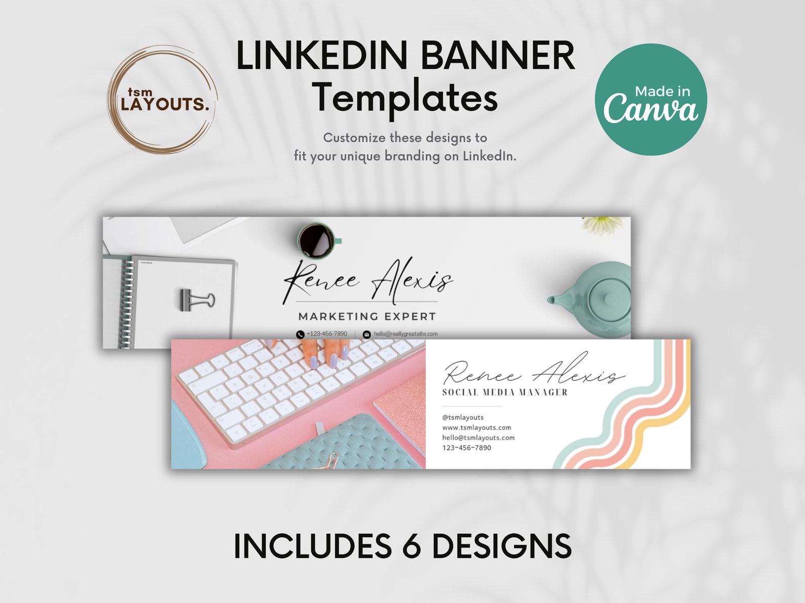 Linkedin Banner for Social Media Manager Canva Editable Template for ...