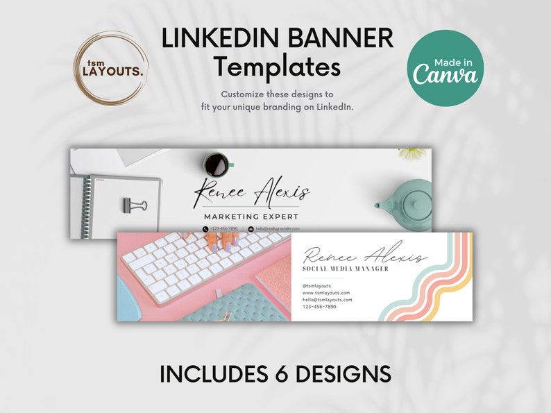 Linkedin Banner for Social Media Manager Canva Editable Template for ...