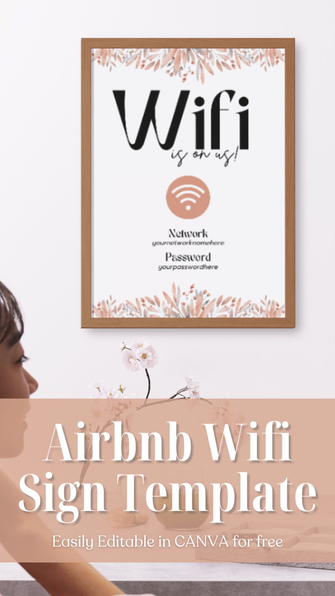 Airbnb Template Wifi Sign Vrbo Wifi Printable Sign Canva Template ...