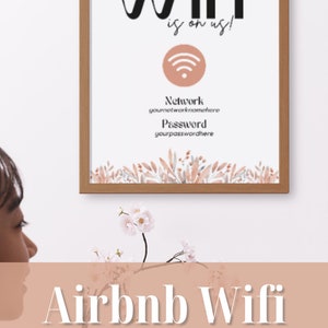Airbnb Template Wifi Sign Vrbo Wifi Printable Sign Canva Template ...