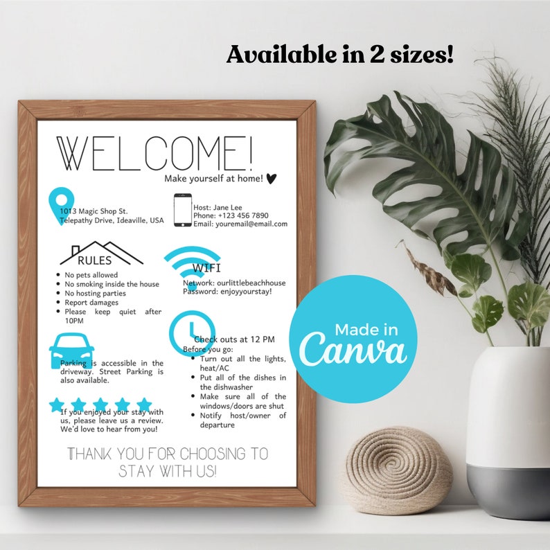 Airbnb Welcome Sign Template VRBO Template Vacation Rental Template ...