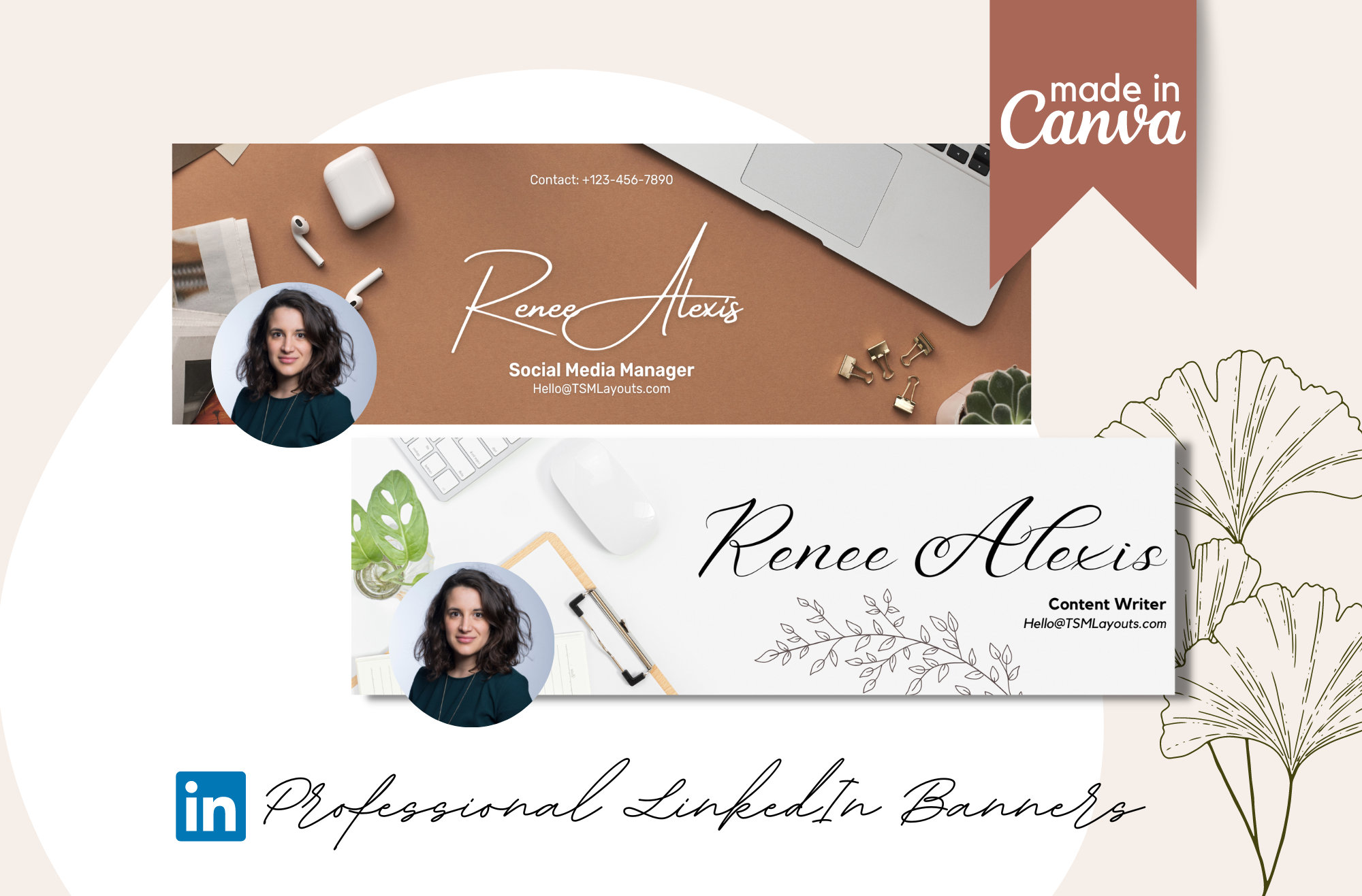 Linkedin Banner Canva Editable Templates for Creatives Aesthetic ...