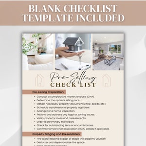 Real Estate Checklist Template Pre-made Agent Checklist Guide for Real ...
