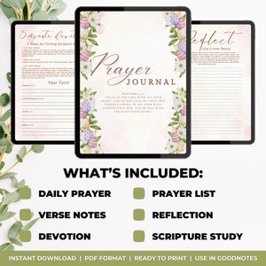 Prayer Journal Digital Bible Study Planner Faith Reflection Planner ...