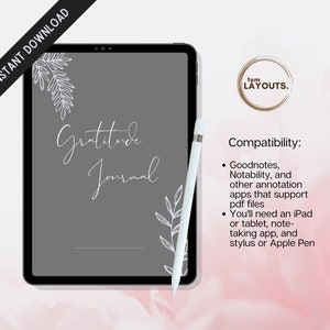 Digital Gratitude Journal Printable Simple Daily Reflection Journal ...