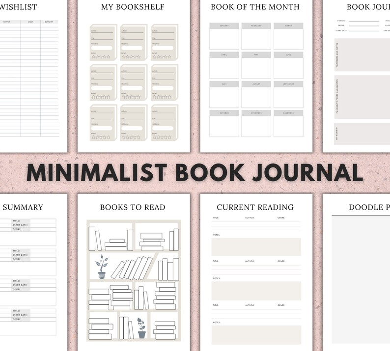 Digital Book Journal Printable Digital Reading Journal Goodnotes ...