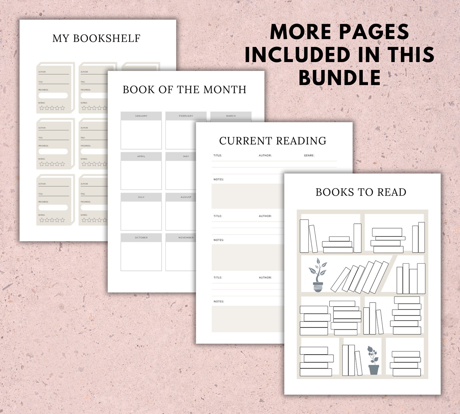 Digital Book Journal Printable Digital Reading Journal Goodnotes ...