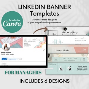 Linkedin Banner for Social Media Manager Canva Editable Template for ...