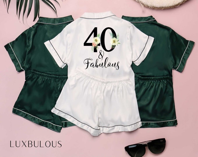 Personalised Satin Pyjamas 30th Birthday ,18th 21st Birthday Pajamas ...