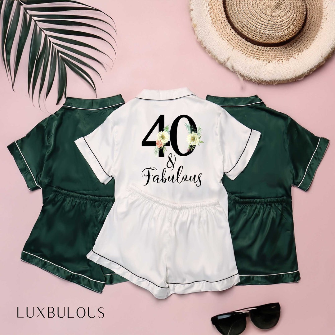 Personalised Birthday Short Pajamas Set, Fabulous Birthday Sleep Set ...