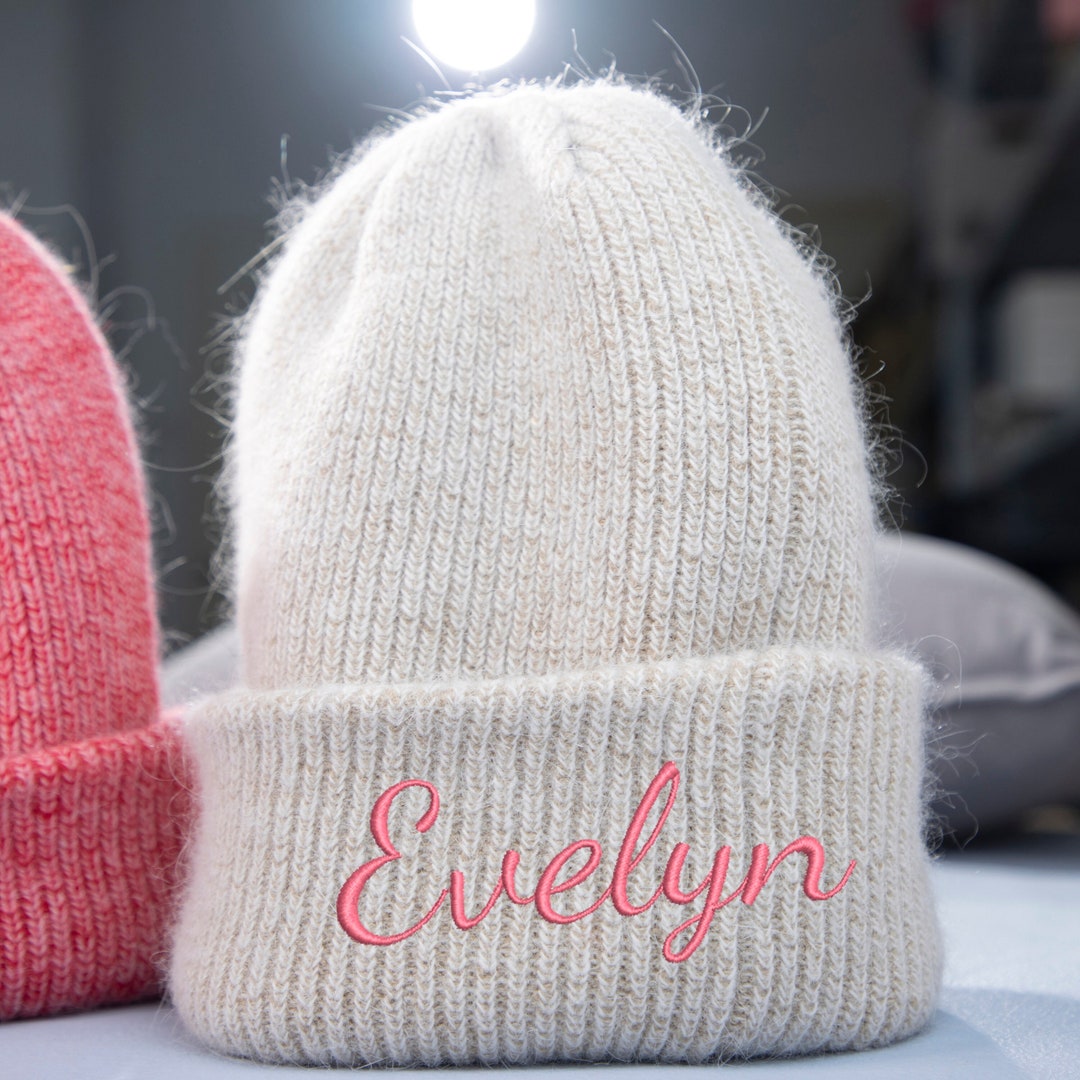 Personalized Embroidered Winter Hat, Knitted Hat With Name for Adults ...