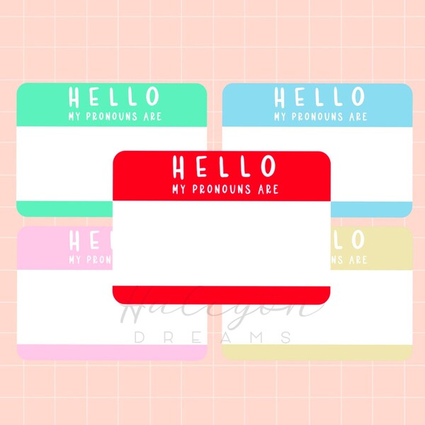 Pronoun Stickers for Name Tag - Etsy