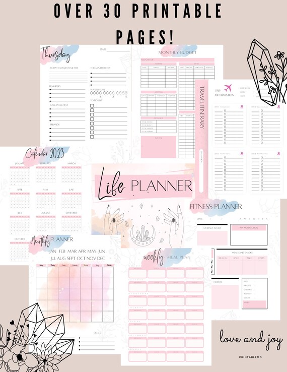 Everyday Life Planner-printable Daily Weekly Monthly - Etsy