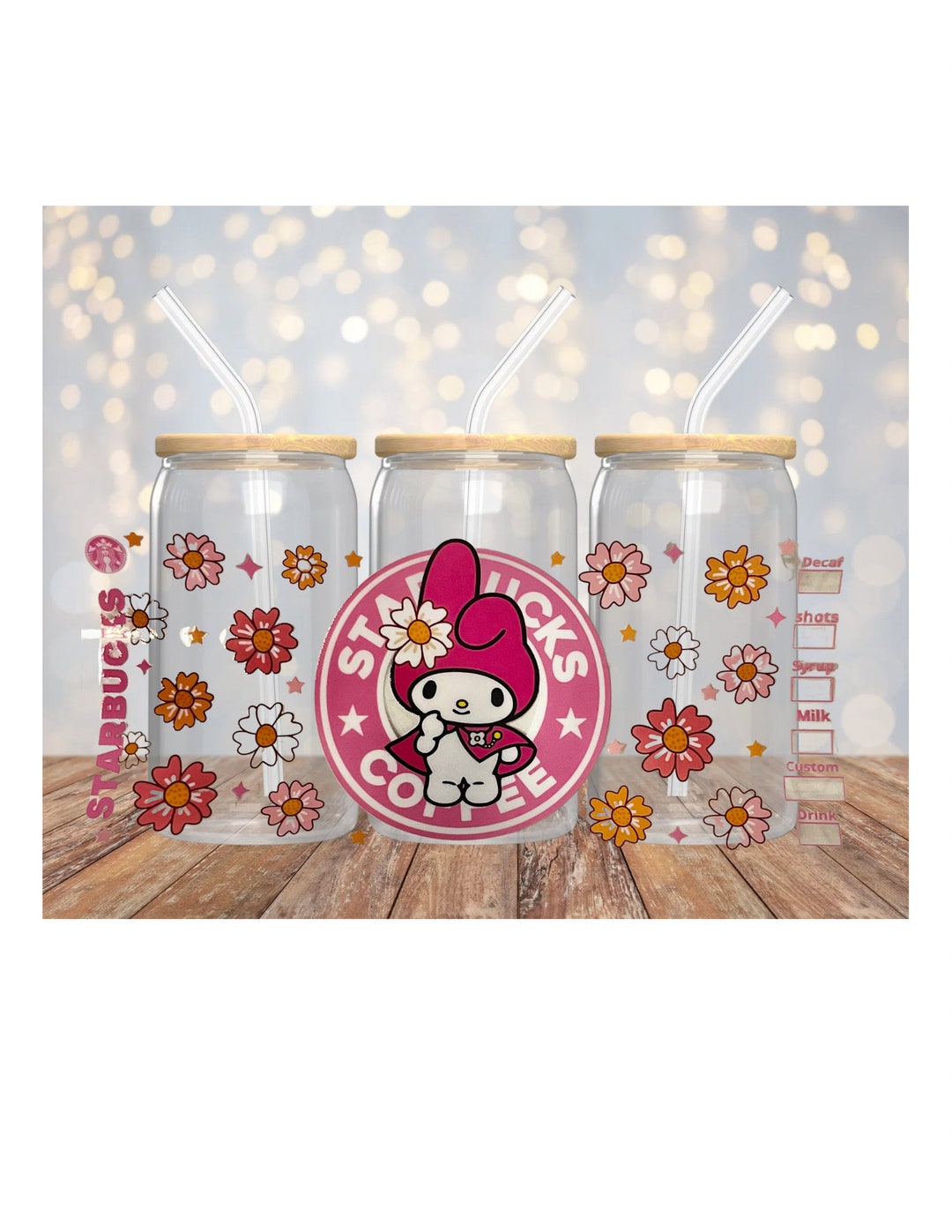 UV Dtf | Glass Can Wrap | Libbey Glass Wrap| Melody - Etsy