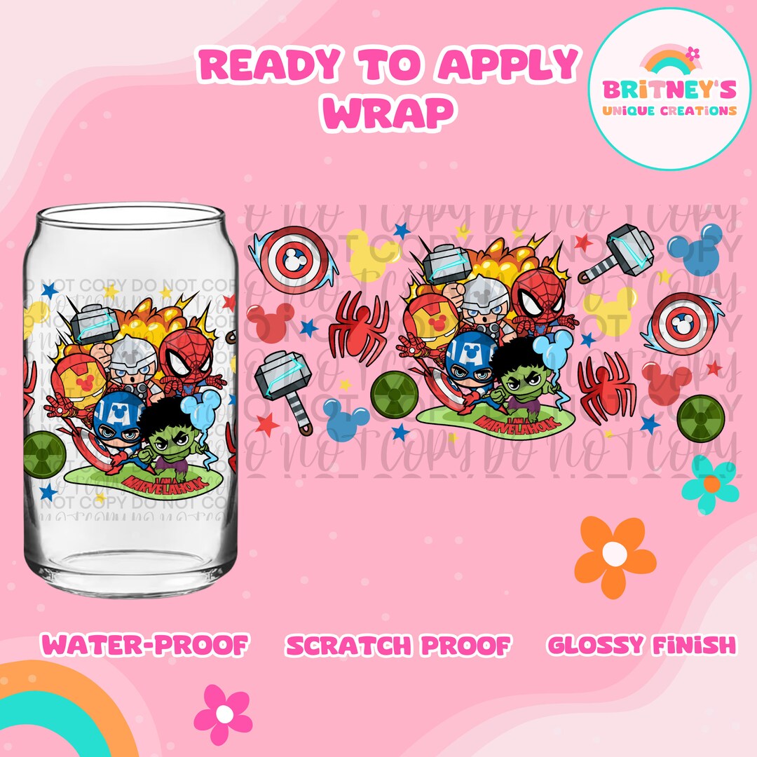 UV Dtf | Glass Can Wrap | Libbey Glass Wrap- Baby Avengers - Etsy