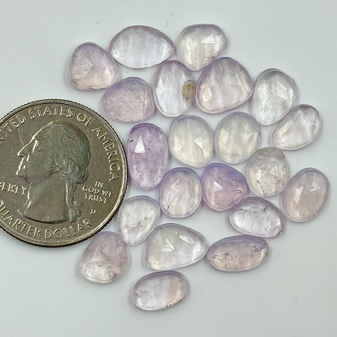 Natural Lavender Quartz Rosecut Cabochon, Pink Amethyst Loose Stone ...