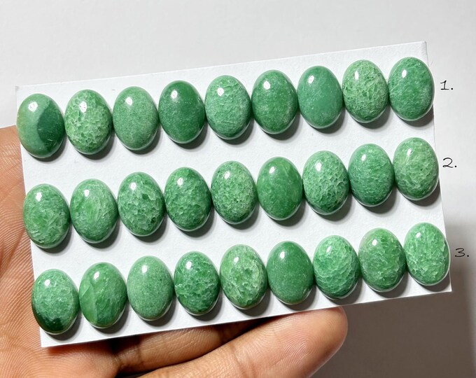 African Jade Smooth Cabochon, African Jade Size 10x14mm Oval Shape ...