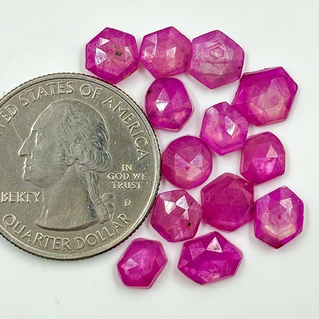 Natural Silky Ruby Rose Cut Loose Gemstone Size 5mm-9mm , Silky Ruby ...