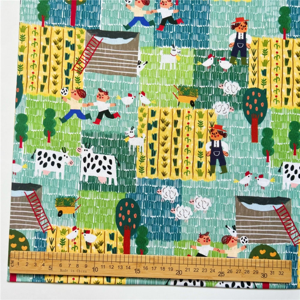 Panda Cotton Fabric Cute Characters Printed Animals Fabric 100% Cotton ...