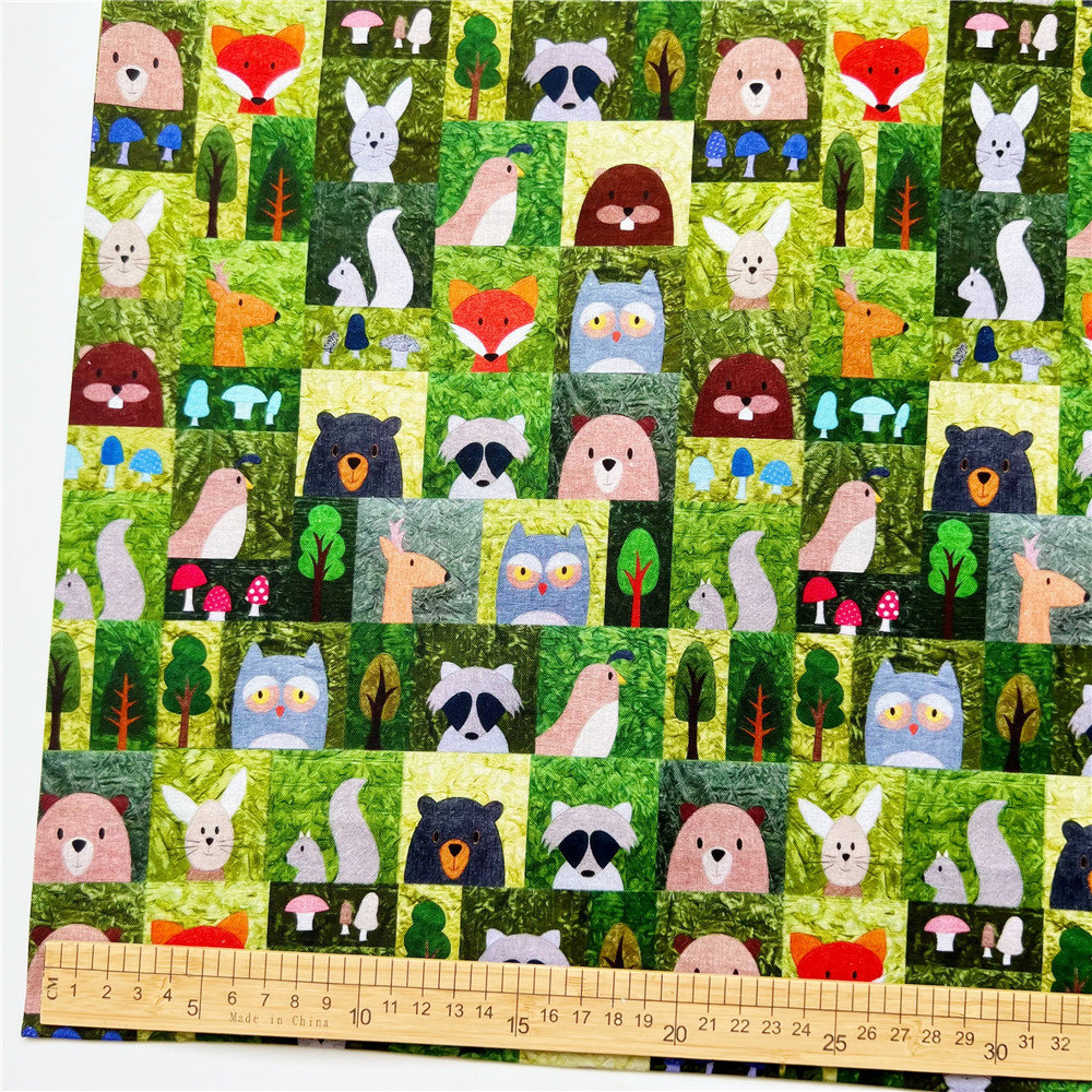 100% Cotton Fabric Animal Fabric Zoo Fabric Perfect for Crafting ...