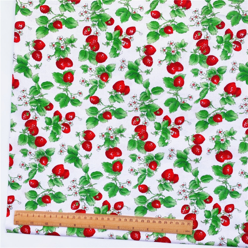 Strawberry Fabric Fruit Fabric 100% Cotton Fabric Lemon Fabric ...