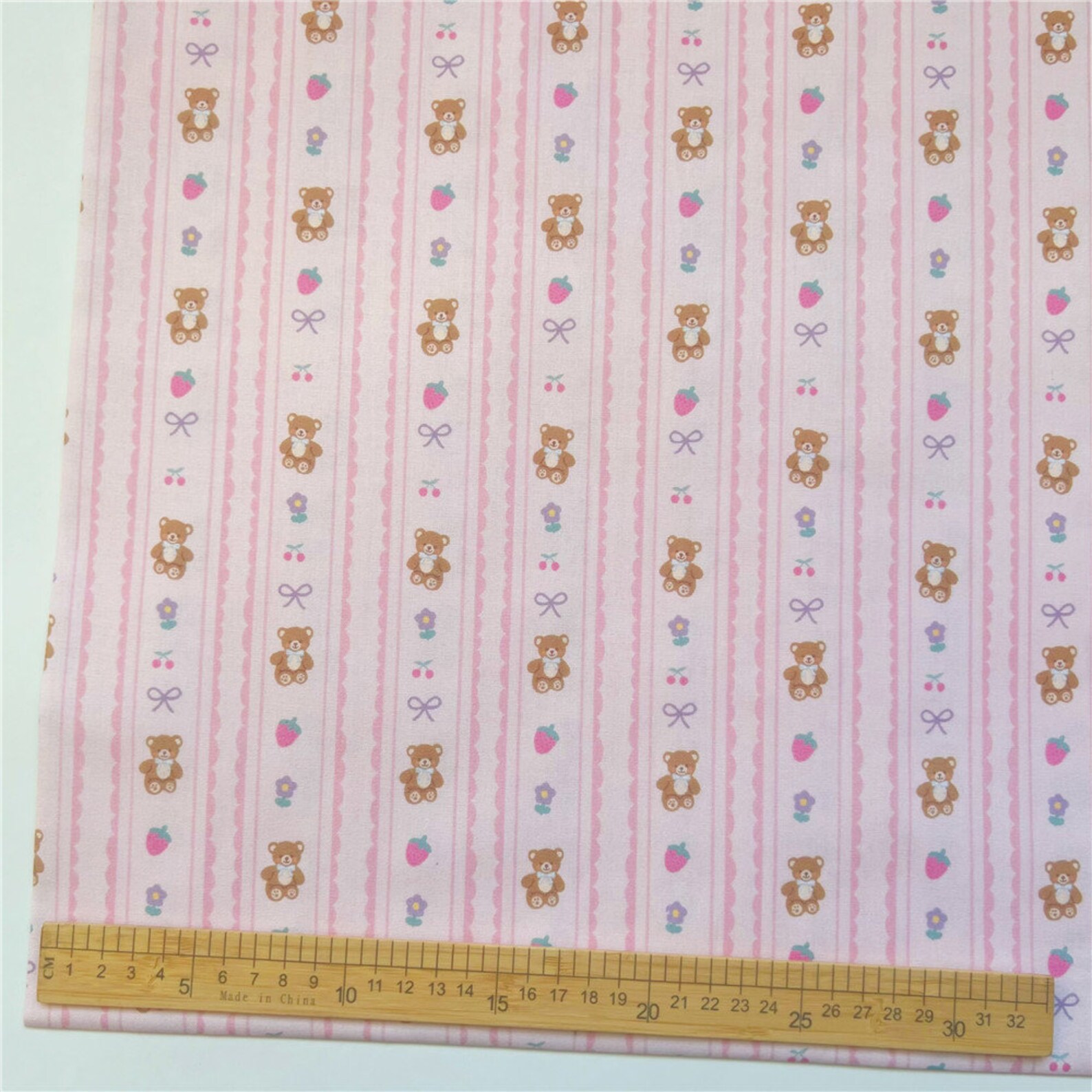 Teddy Bear Fabric Cotton Fabric - Cute Animals Printed Cartoon Bear ...