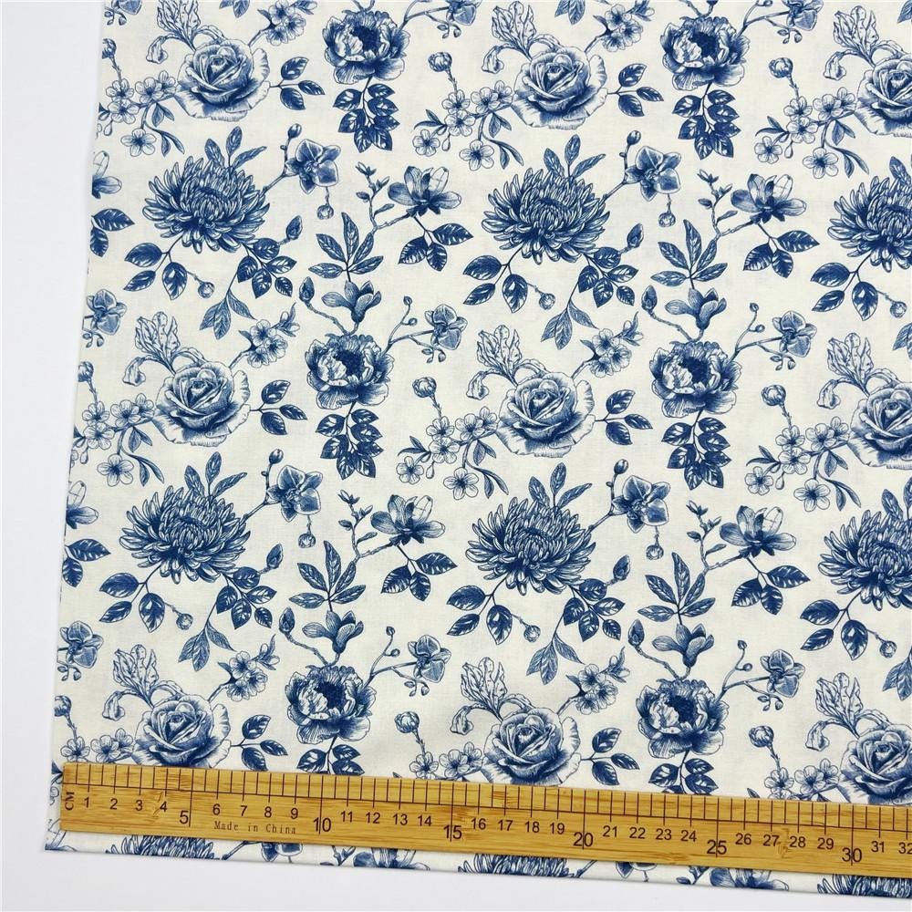 Toile De Jouy Seamless Pattern Vintage Floral Digital Paper Blue Floral ...