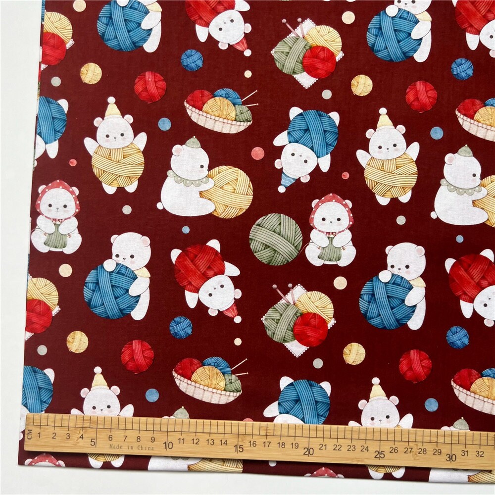 Panda Cotton Fabric Cute Characters Printed Animals Fabric 100% Cotton ...