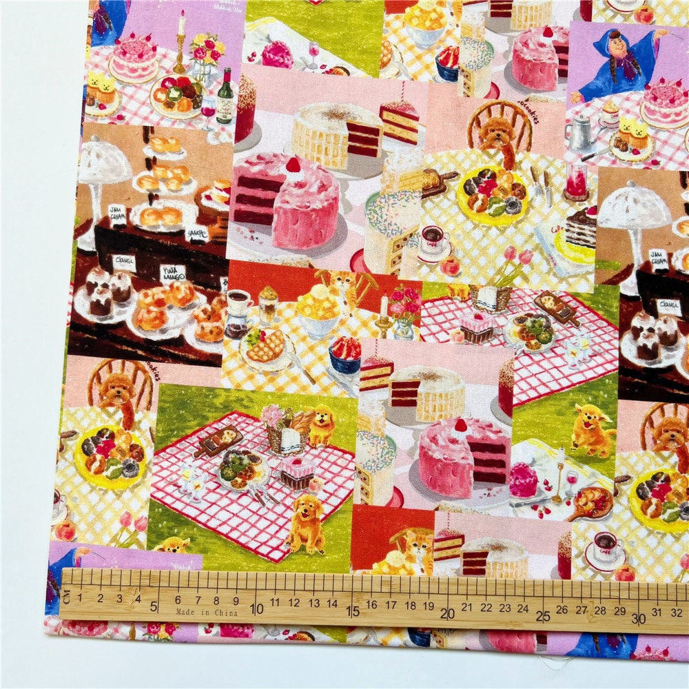 Food Fabric Fruit Fabric 100% Cotton Fabric Snacks Fabric Needlework ...