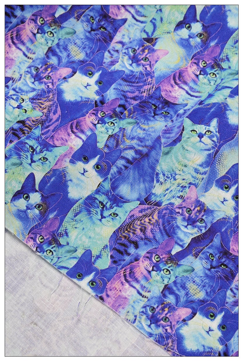 100% Cotton Fabric Kitten Cat Fabric Lattice Cat Dog Fabric, Kitten ...
