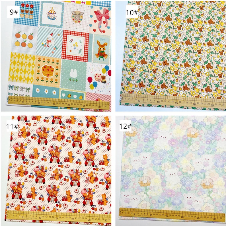 Teddy Bear Fabric Cotton Fabric - Cute Animals Printed Cartoon Bear ...