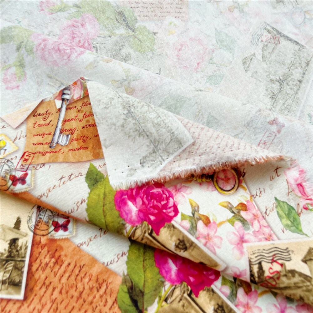 100% Cotton Fabric-old Newspaper Fabric Old Map Fabric Coffee Fabric ...