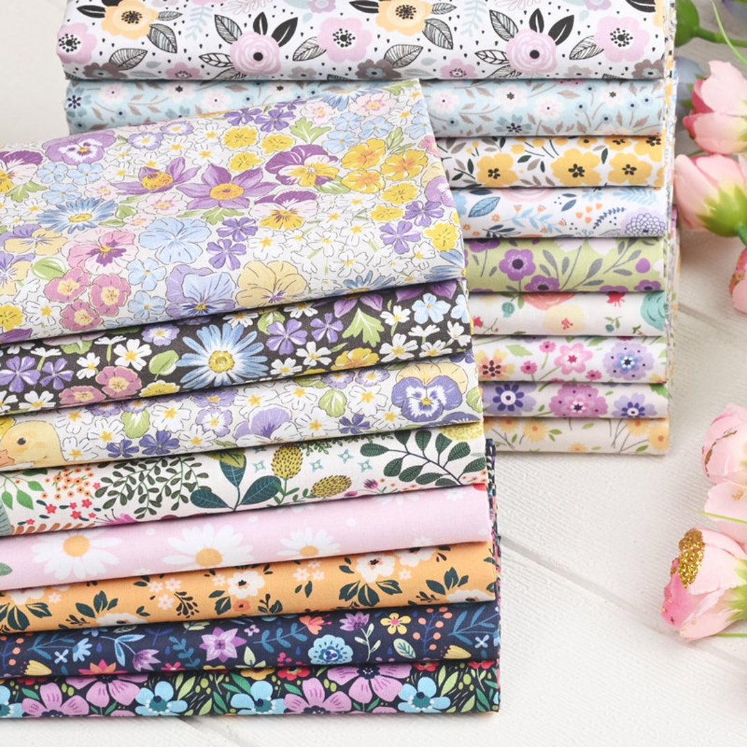32 Styles Premium 100% Cotton Tiny Floral Fabric, Floral Cotton Fabric ...