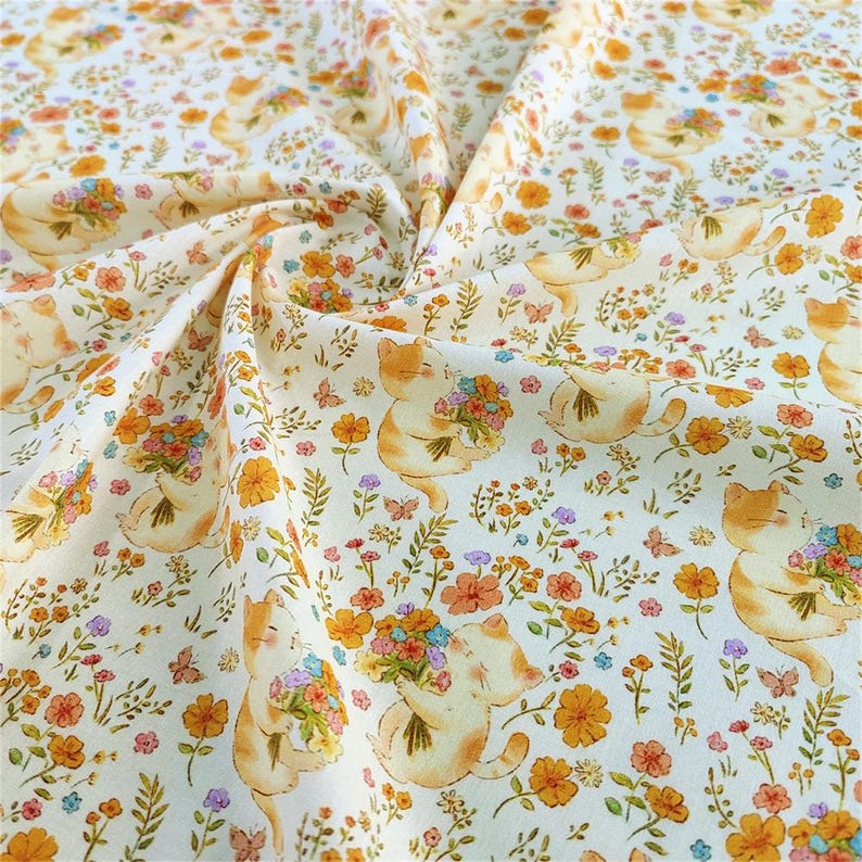 Animals Rabbit Lattice Wall Baby Digital Thin Poplin Cotton Fabric ...