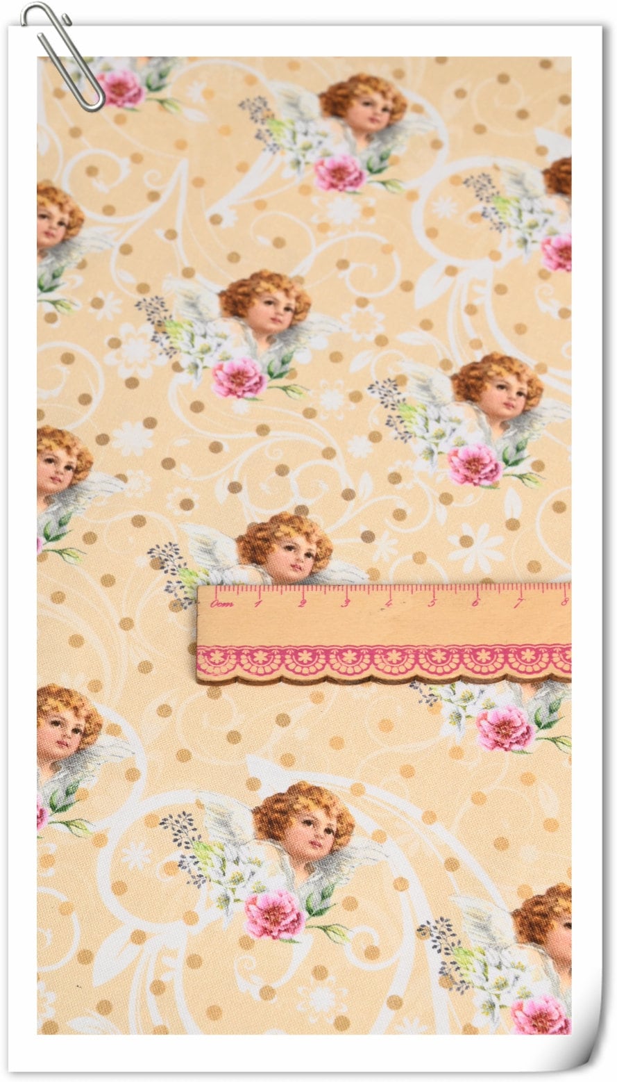 Vintage Angel Fabric Cotton Fabric Needlework Christmas Angel Fabric ...