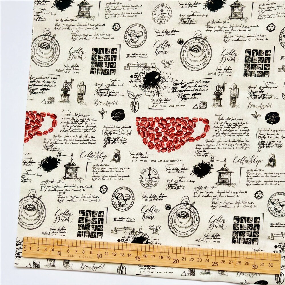 100% Cotton Fabric-old Newspaper Fabric Old Map Fabric Coffee Fabric ...