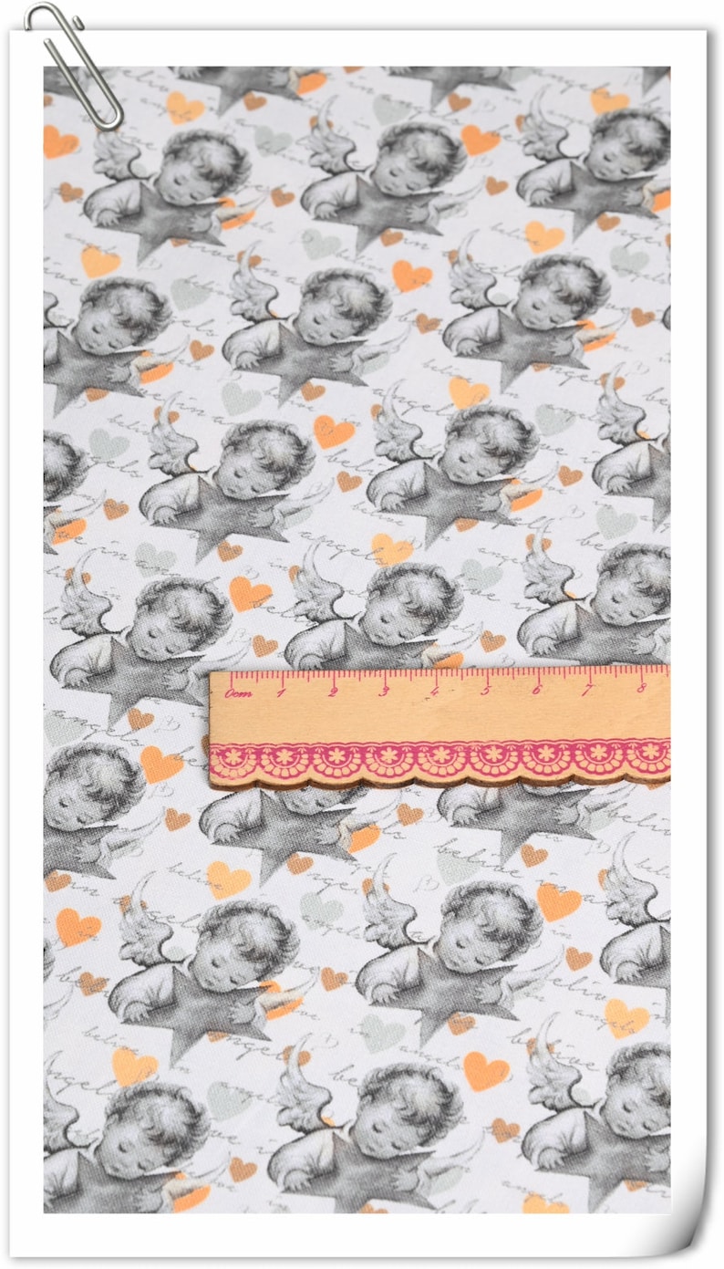 Vintage Angel Fabric Cotton Fabric Needlework Christmas Angel Fabric ...