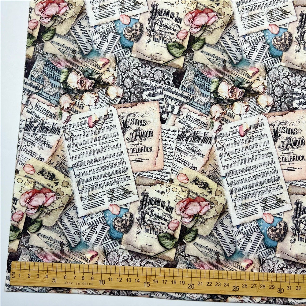 100% Cotton Fabric-old Newspaper Fabric Old Map Fabric Coffee Fabric ...