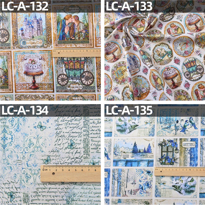 Vintage Floral 100% Cotton Fabric-old Newspaper Fabric Alice Hand ...