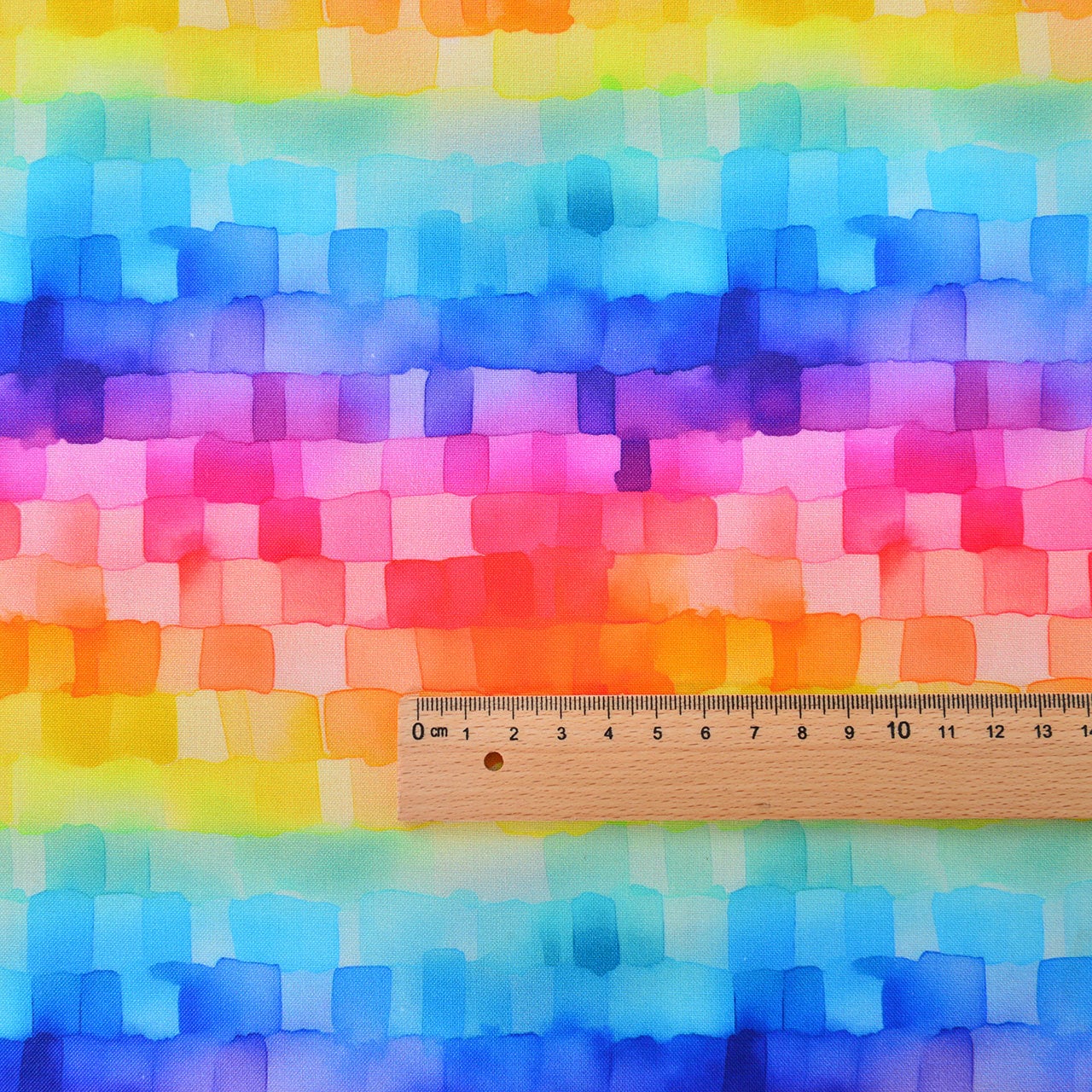 Watercolor Rainbow Fabric 100% Cotton Fabric- Painted Rainbow Fabric ...